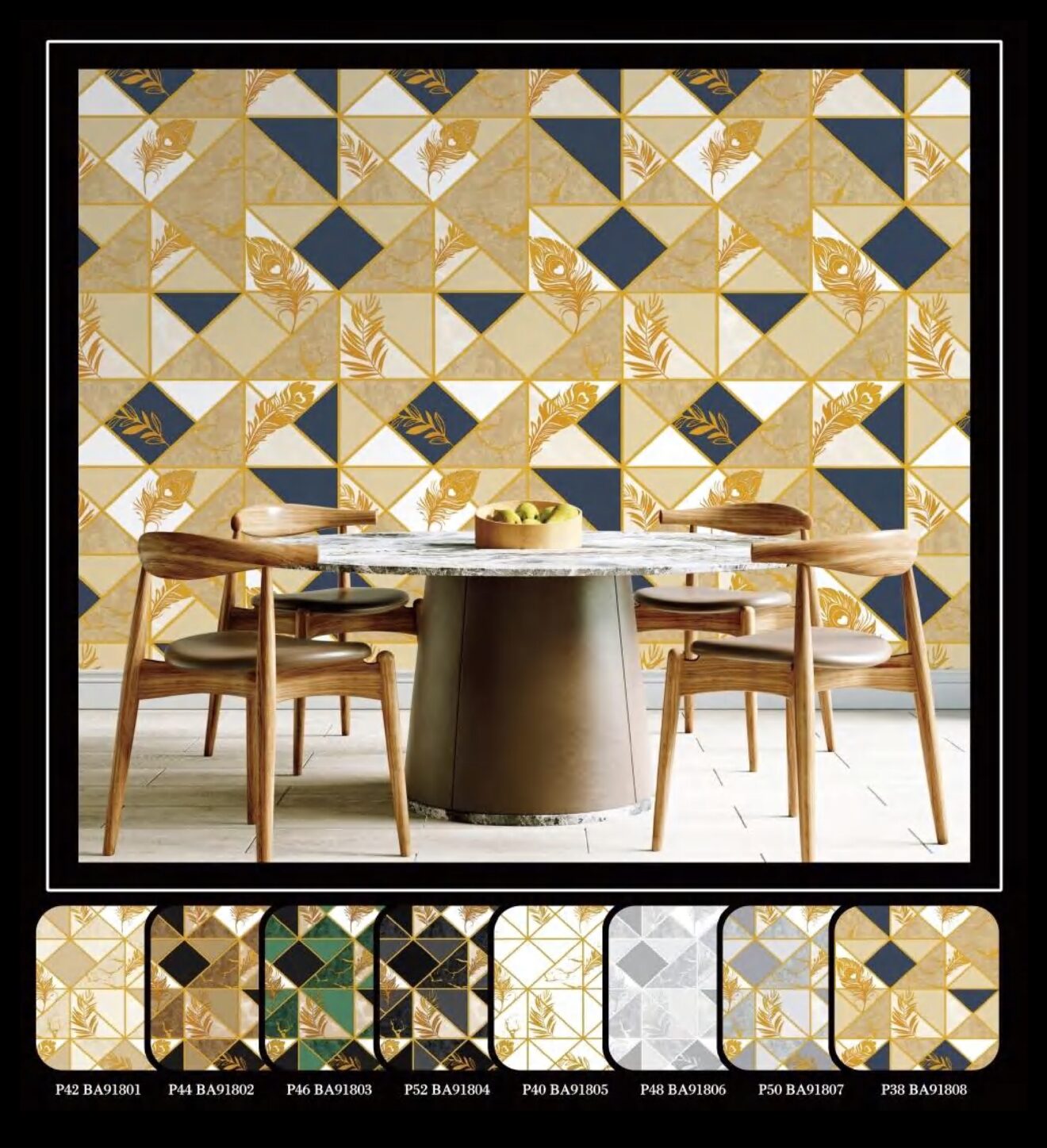 Wallpaper Bazzar II 91808 Classic Geometric - Zebra.pk
